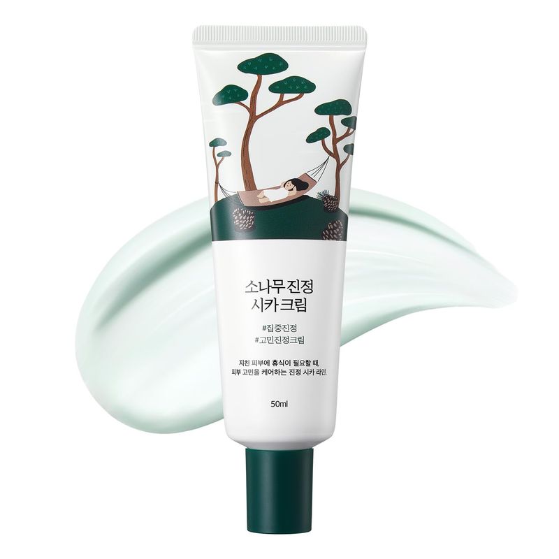 ROUND LAB Pine Calming Cica Cream 1.69 Fl Oz, Low-Acidic Soothing ...