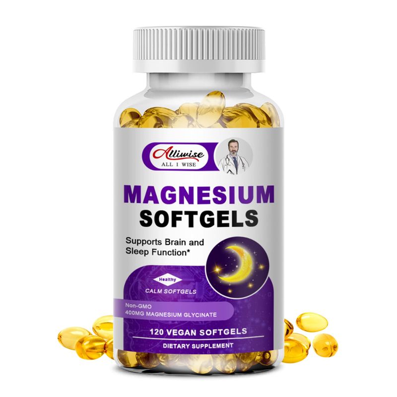 High Absorption Magnesium Glycinate 400mg Softgels Supplement, 400 mg ...