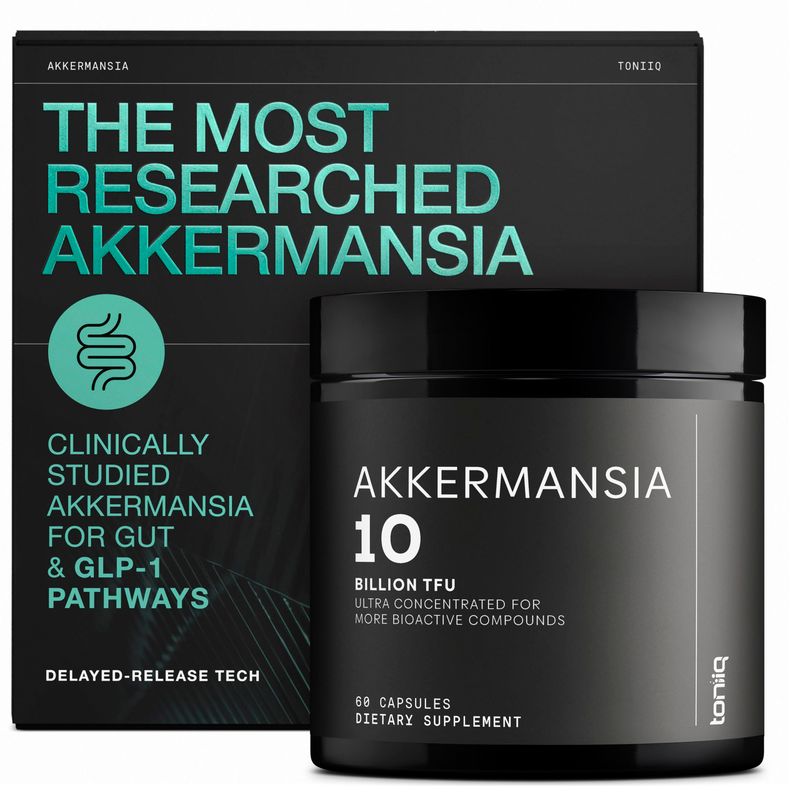 Toniiq Akkermansia Probiotic - 10 Billion TFU - Supports Gut Health GLP-1 Activity