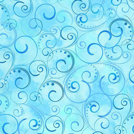 Swirling Splendor Blue 108" Wide Width