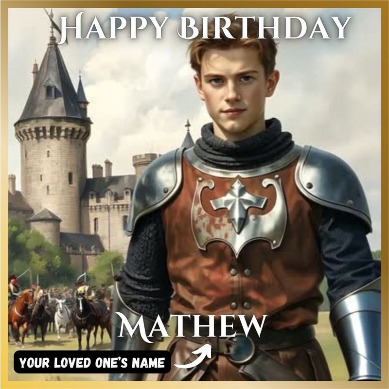 Sir Roland the Braveheart Personalised Talking Card