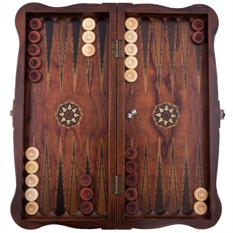 BACKGAMMON 20.3"HAND-CARVED ROSEWOOD