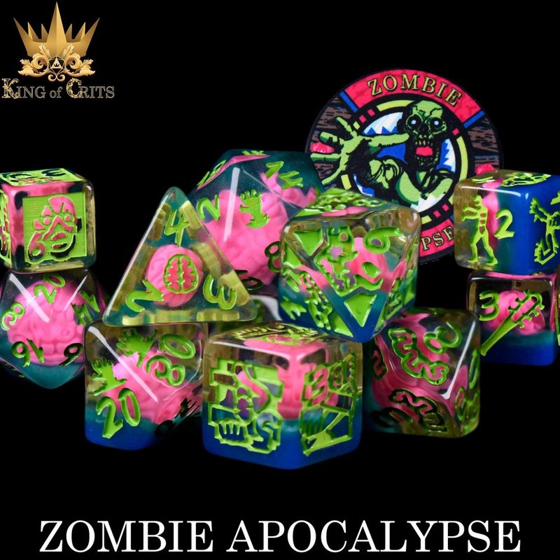 dnd DICE SET 11 ZOMBIE APOCALYPSE