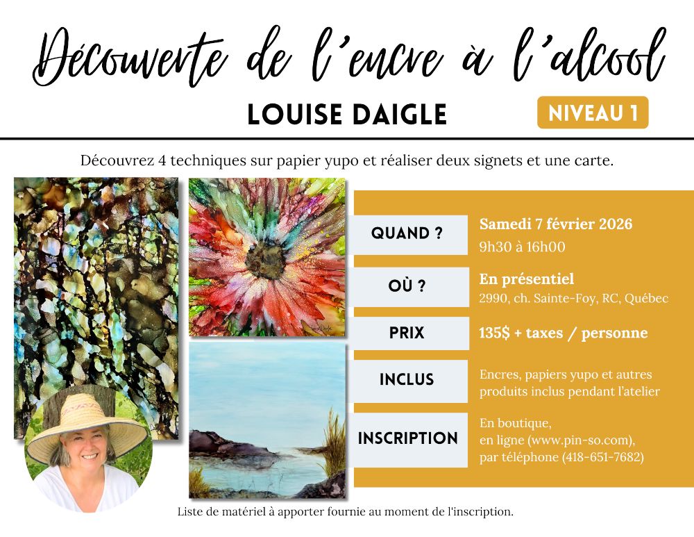 2026-02-07 Découverte de l'encre à l'alcool niveau 1 - Louise Daigle ...