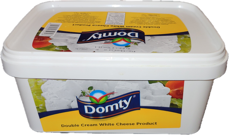 Domty Double Cream White Cheese 1 Kg package - Yellow Label