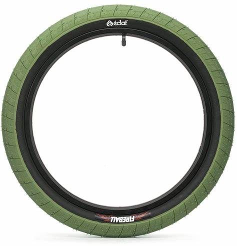 BMX Tire Eclat Fireball Tire Green / BKwall 20 x 2.3