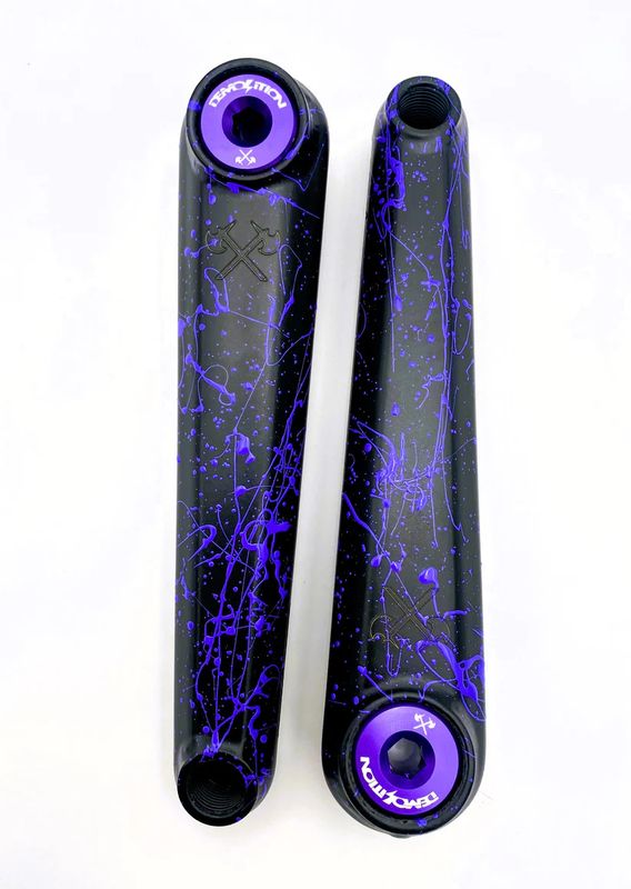 Demolition Revolt 24mm Cranks 165mm - Limited Edition Purple Splatter