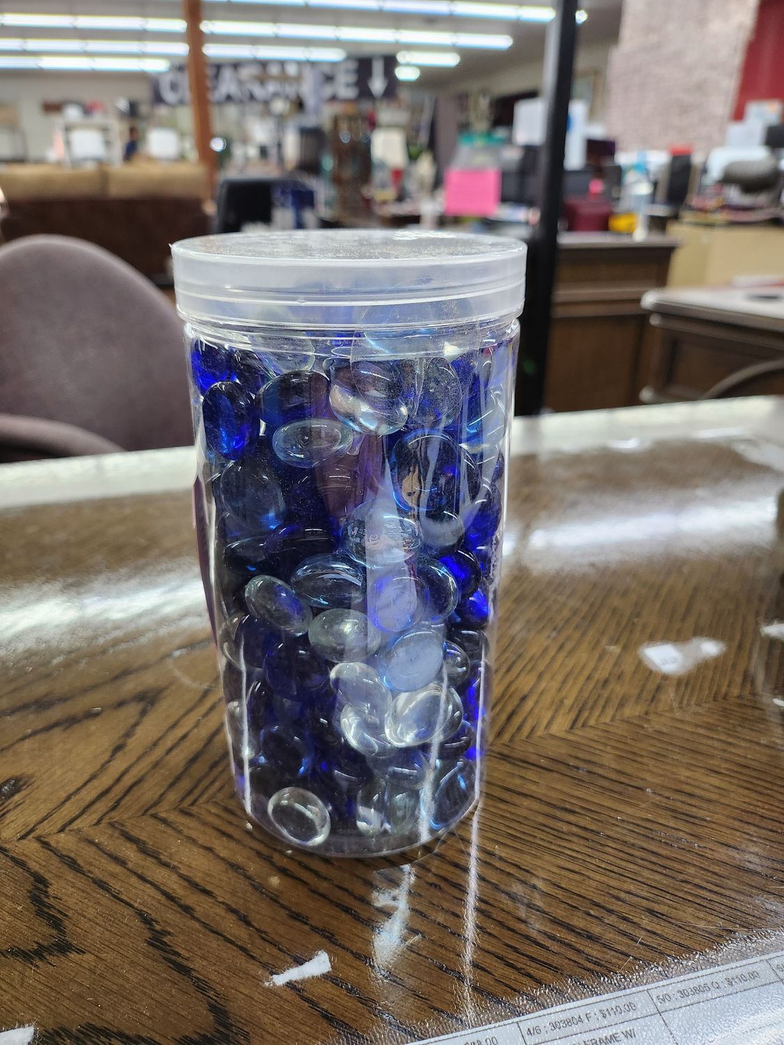 BOWL FILLER BLUE & CLEAR PEBBLES