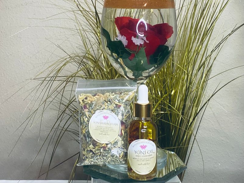 Self-Care Bundle For Women: Strawberry Yoni Oil + Yoni Herbs Steam