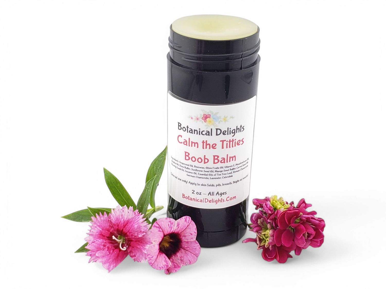 Botanical Delights Calm the Titties Boob Salve - Breast Deodorant, Chafing