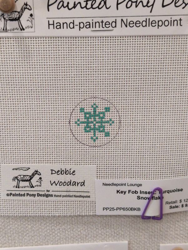 Key Fob Insert: Turquoise Snowflake