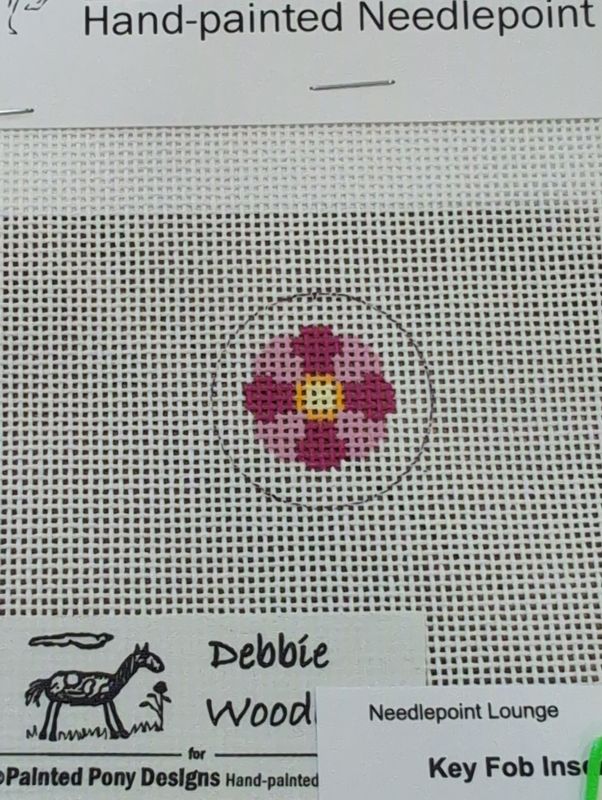 Key Fob Insert: Pink Flower