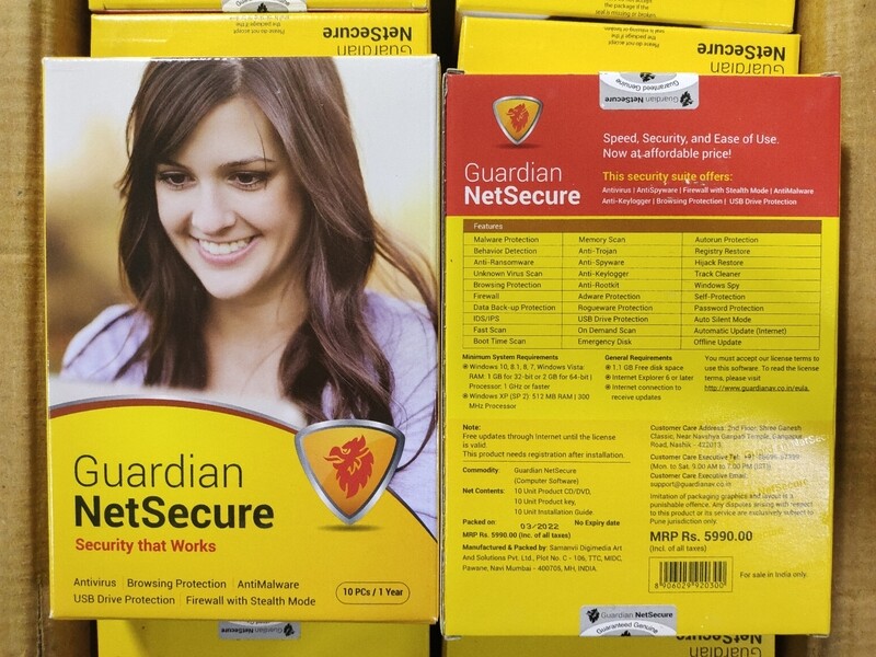 10 User, 1 Year, Guardian NetSecure Antivirus – Rs.1890 – LT Online Store