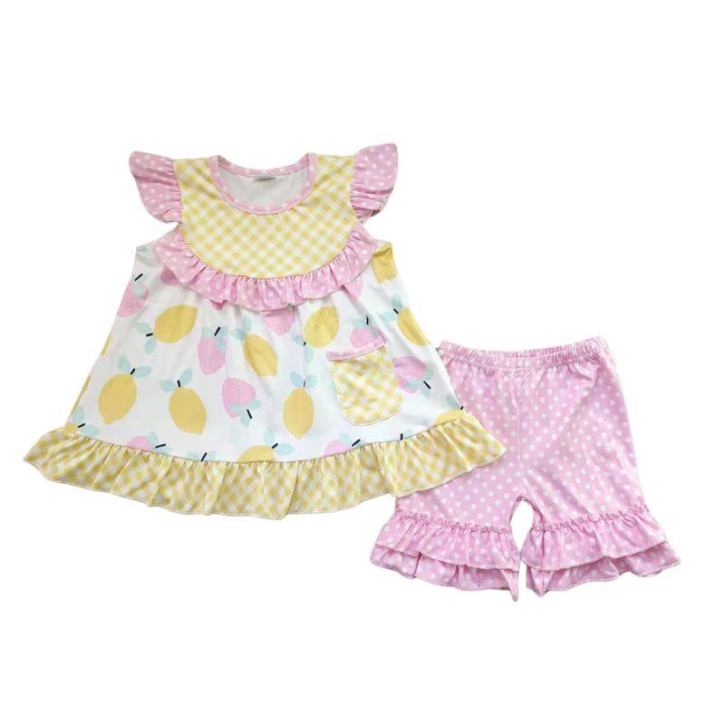 Lemon Ruffle Short Set
