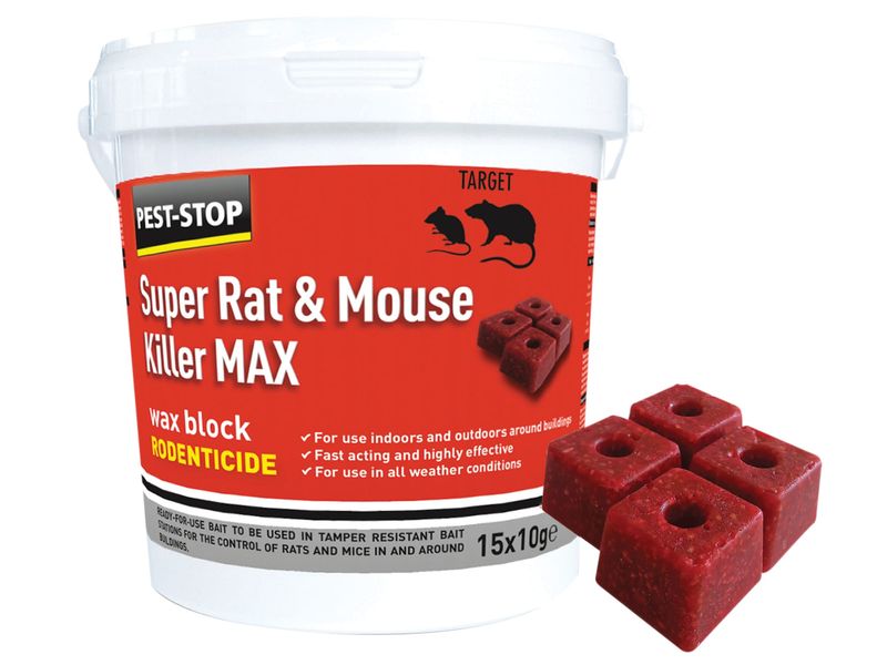 Pest-Stop (Pelsis Group) PRCPSWB03 Super Rat & Mouse Killer MAX Wax Blocks