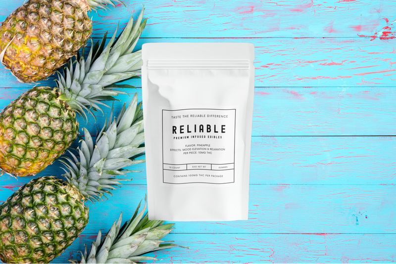 10MG LEAF SHAPED GUMMIES- PINEAPPLE- 10 COUNT