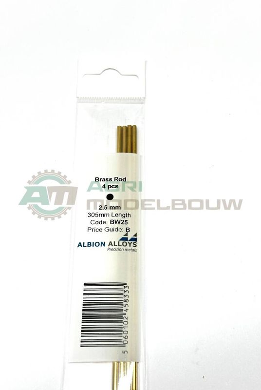 4x Messing staaf 2,5mm Albion Alloys
