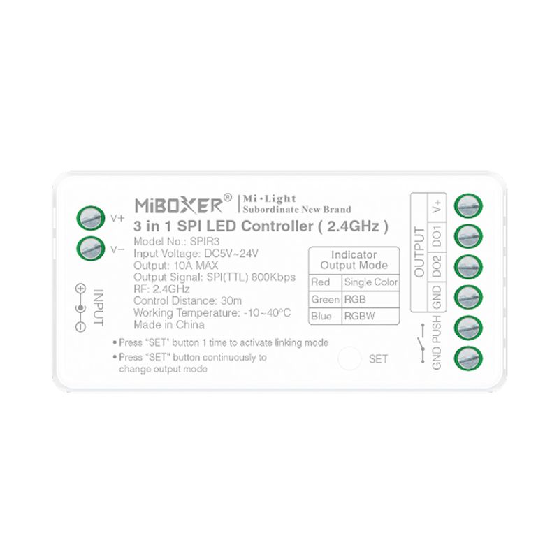 3 in 1 SPI LED Controller RGB+RGBW 5-24V 10A 2,4Ghz