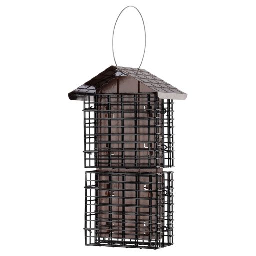 More Birds 4 Cake Suet Buffet Bird Feeder with Roof Black