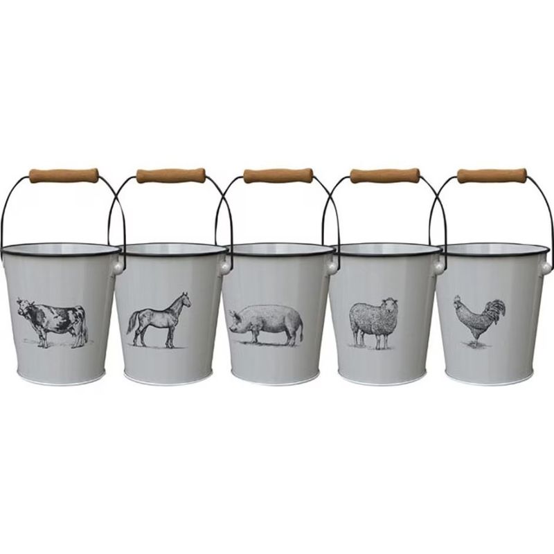MILKHOUSE FARM ANIMALS BUCKET PLANTER