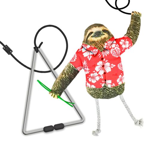 Meowijuana Jump 'n' Jamb Get Wild Sloth Cat Toy Small, Multi-Color