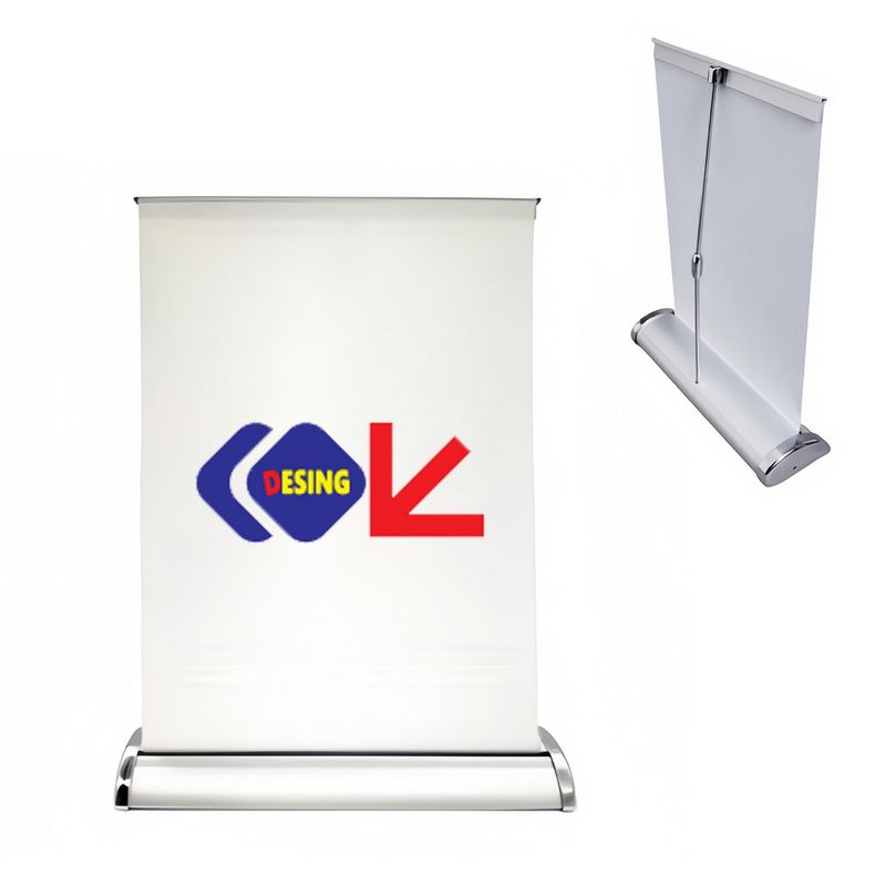 Exhibidor portátil de mesa con banner retráctil