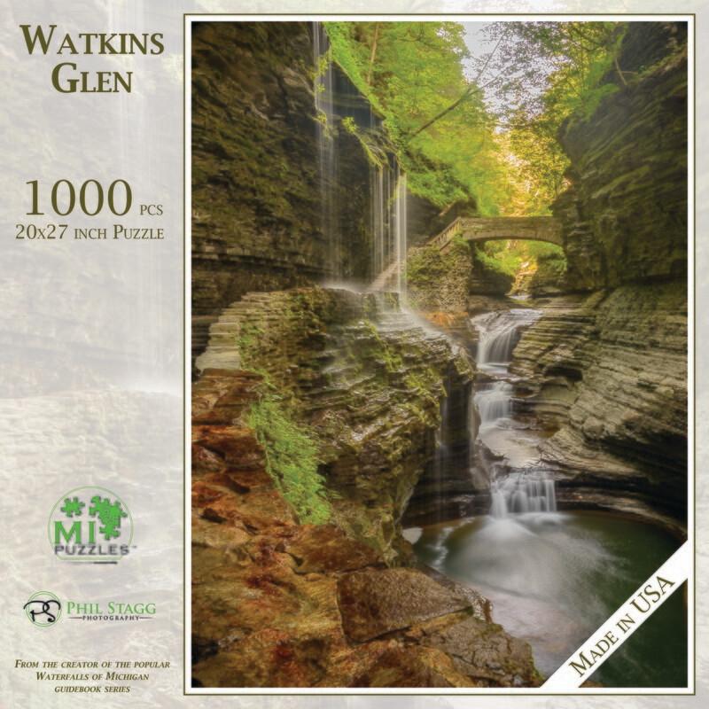 watkins glen, new york, finger lakes, waterfall, sunrise, mi puzzles ...