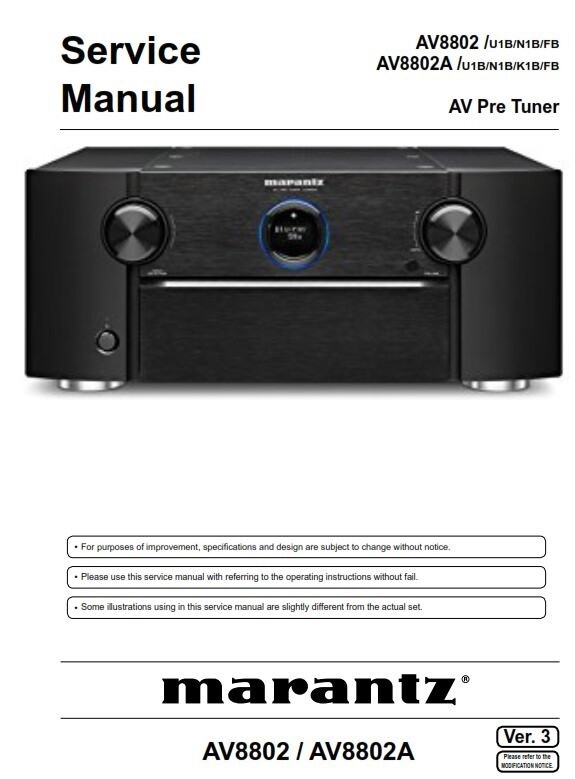 Marantz AV8802 AV8802A Pre-Amplifier Service Manual