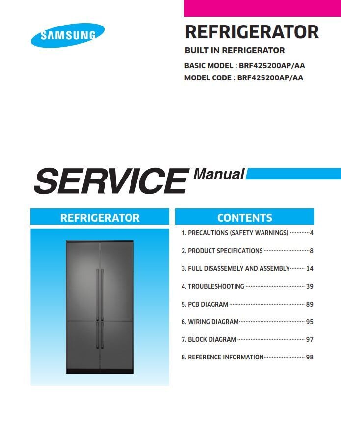Samsung BRF425200AP refrigeator Refrigerator Service Manual