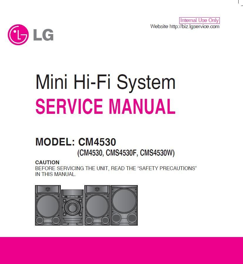 LG CM4530 CMS4530F CMS4530W Hi-Fi System Service Manual