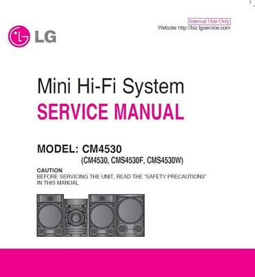 LG CM4530 CMS4530F CMS4530W Hi-Fi System Service Manual