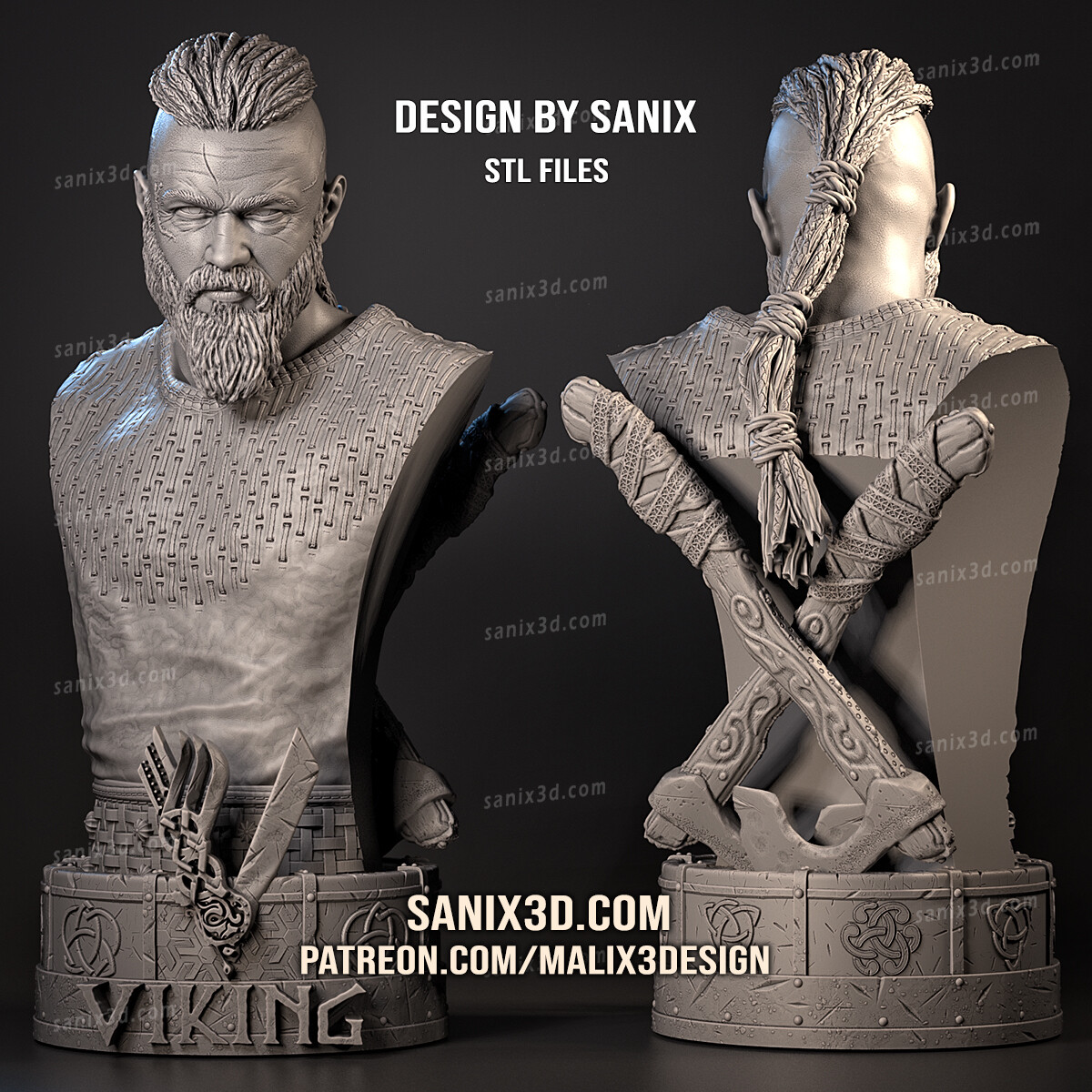 Viking Bust Stl Files