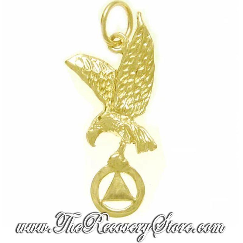 *14k Gold Eagle Holding AA Symbol Pendant