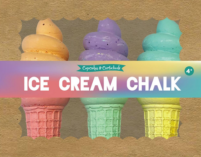 Set of 3 Ice Cream Cone Chalk Set