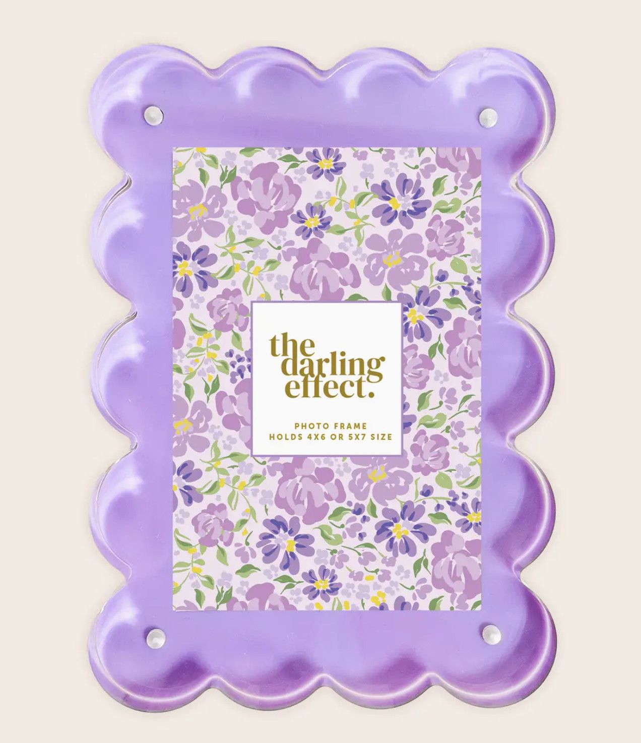 Rectangle Scalloped Acrylic Frame- Purple