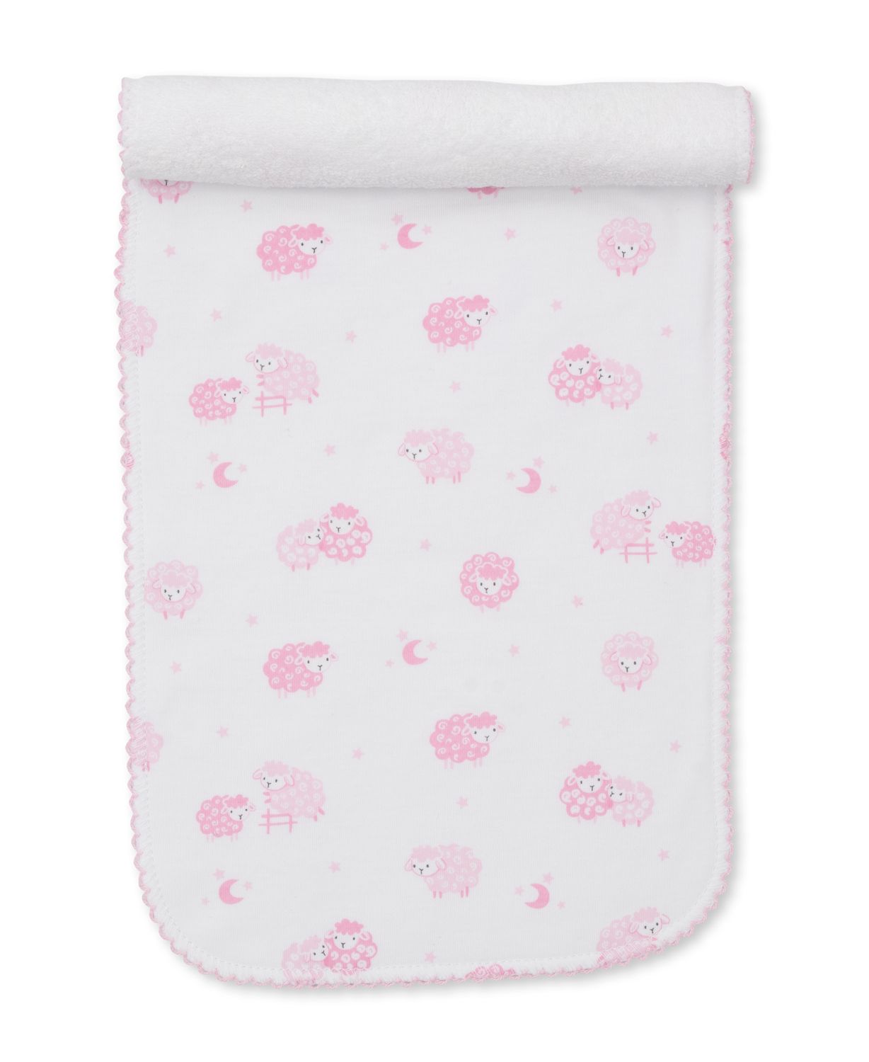 Baa Baa Baby Sheep Burp Cloth- Light Pink