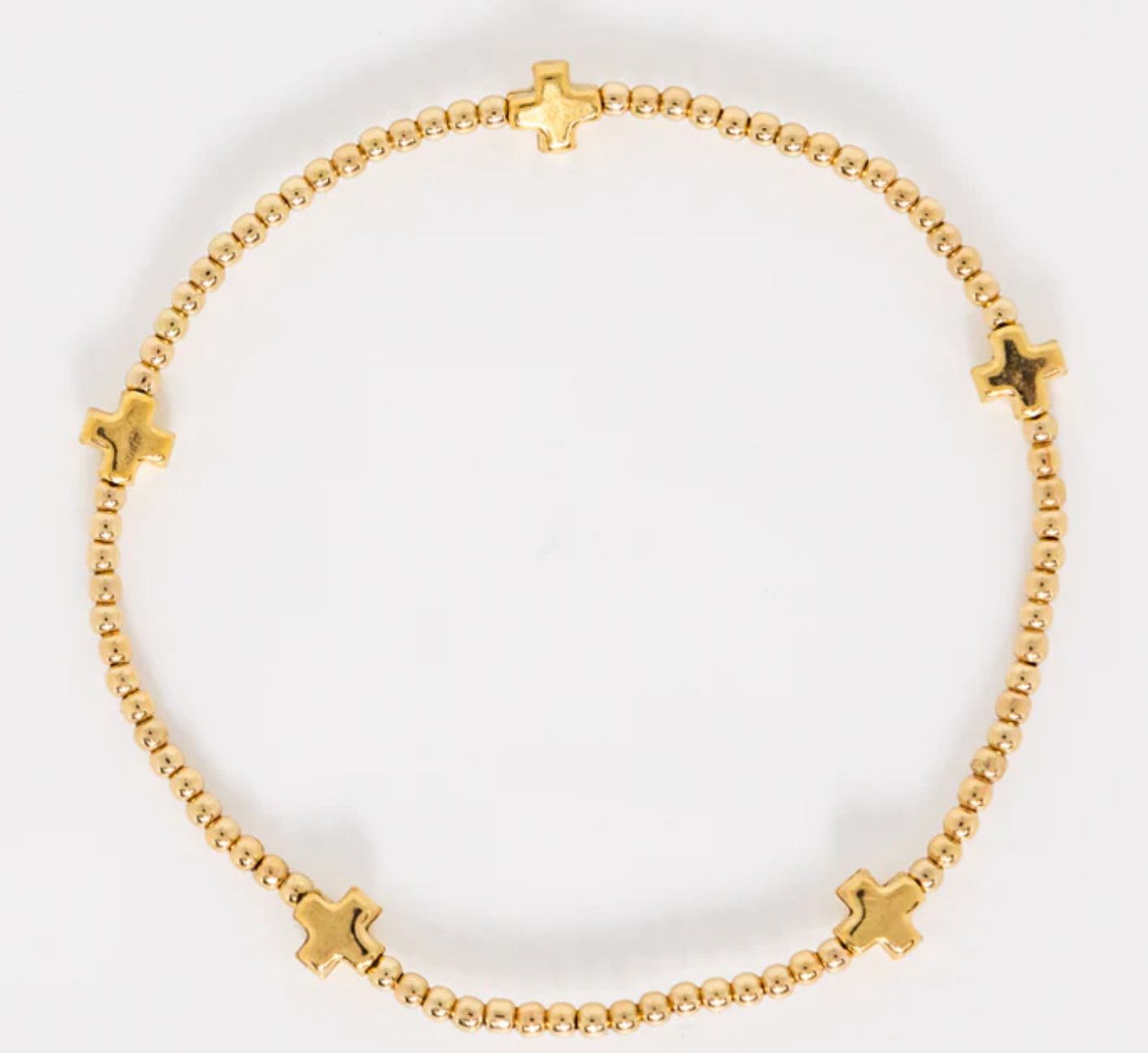 Signature Cross Small Gold Pattern 2mm Bead