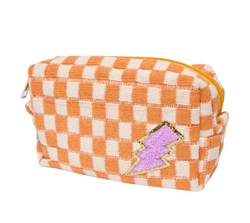 Orange Checkerboard with Lightning Patch