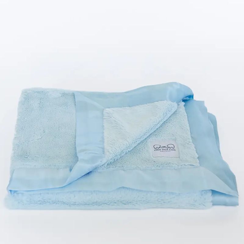 Luxury Satin Border Blanket - Blue