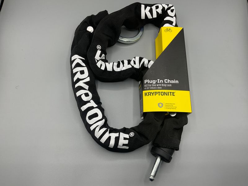 Kryptonite 912 Plug-In Chain Lock - For Ring Lock, 9mm, 120cm Length, Black