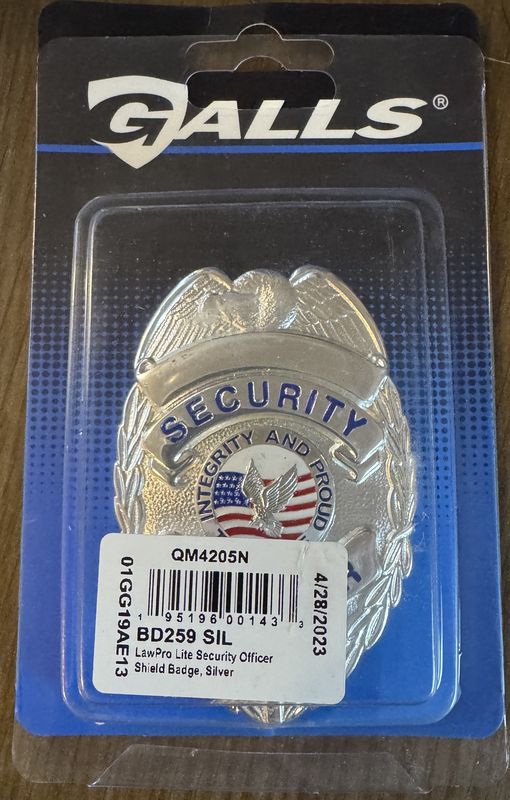 Galls LawPro Lite Security Officer Silver Badge