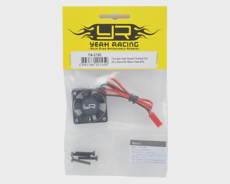 YEA-YA-0180, Yeah Racing 30x30x10mm Tornado High Speed Fan (Black)