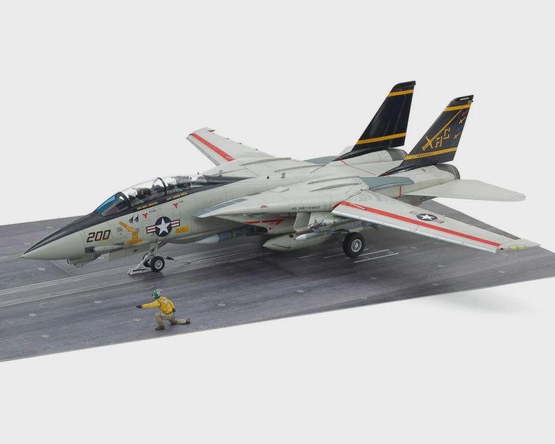 TAM61122, Tamiya 1/48 Grumman F-14A Tomcat Model Jet Kit w/Carrier ...