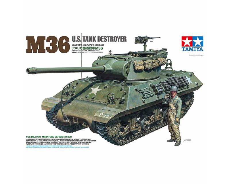 TAM35390, Tamiya 1/35 M36 U.S. Tank Destroyer Plastic Model Kit