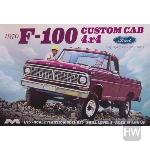 MOE1230, Moebius Models - 1970 Ford F100 Custom Cab 4x4 1/25