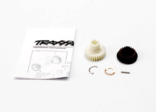 Traxxas Primary gears, forward and reverse/ 2x11.8mm pin/ pin retainer ...
