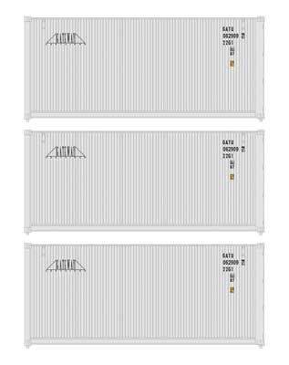 949-18051, Walthers SceneMaster - 20' Fully Corrugated Container - 3-Pack - HO scale