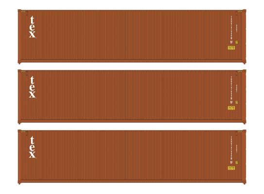 949-18255, Walthers SceneMaster - 40' Fully Corrugated Container - 3-Pack - HO scale