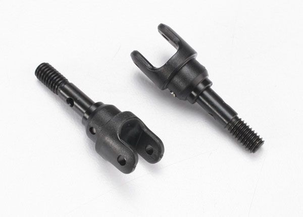 Traxxas Stub axle, steel (2)/ yokes (2) (assembled)