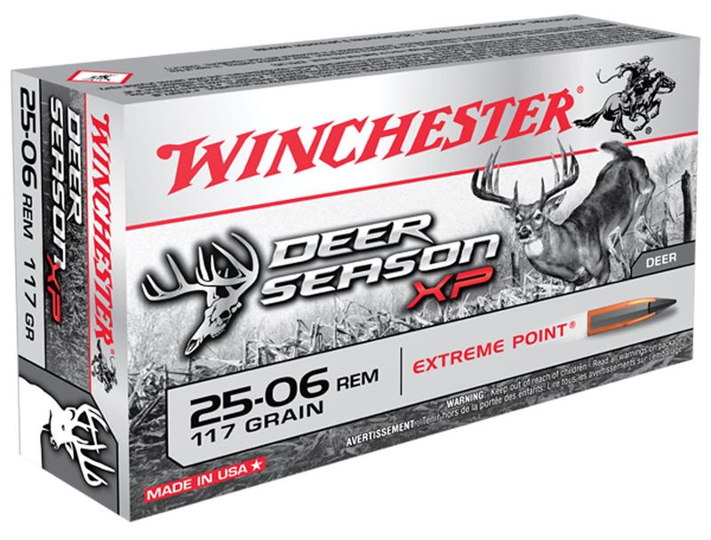 Winchester 25-06 Rem 117 Grain Extreme Point Polymer Tip Deer Season XP